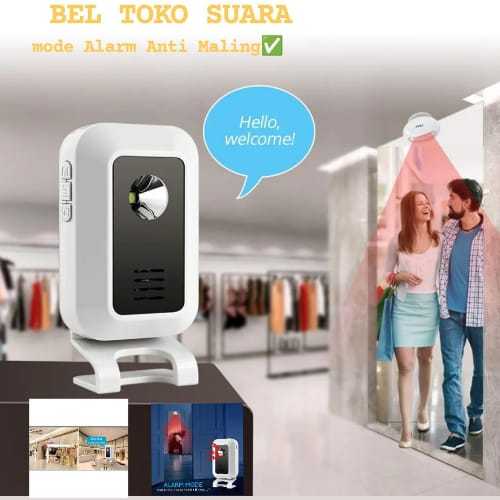 Jual Bel Wireless Toko Suara DoorBel Alarm Anti Maling Sensor Infrared ...