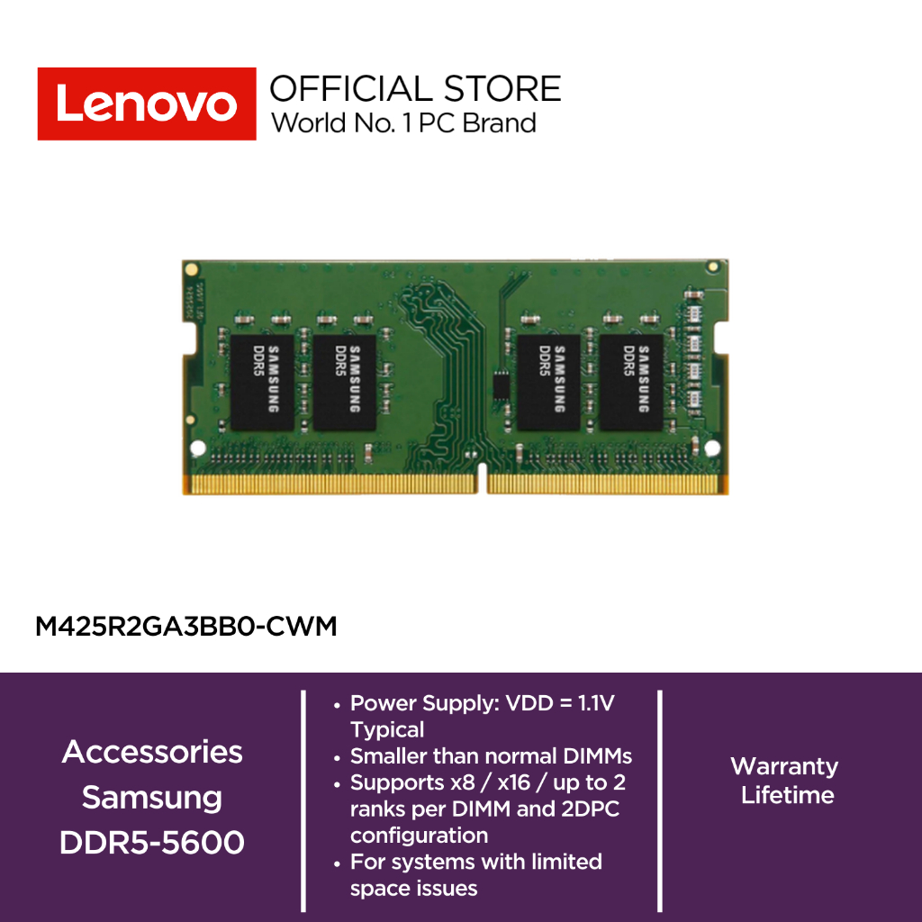 Jual Samsung Memory RAM SO-DIMM 16GB DDR5 5600Mhz Non-ECC for Laptop or ...