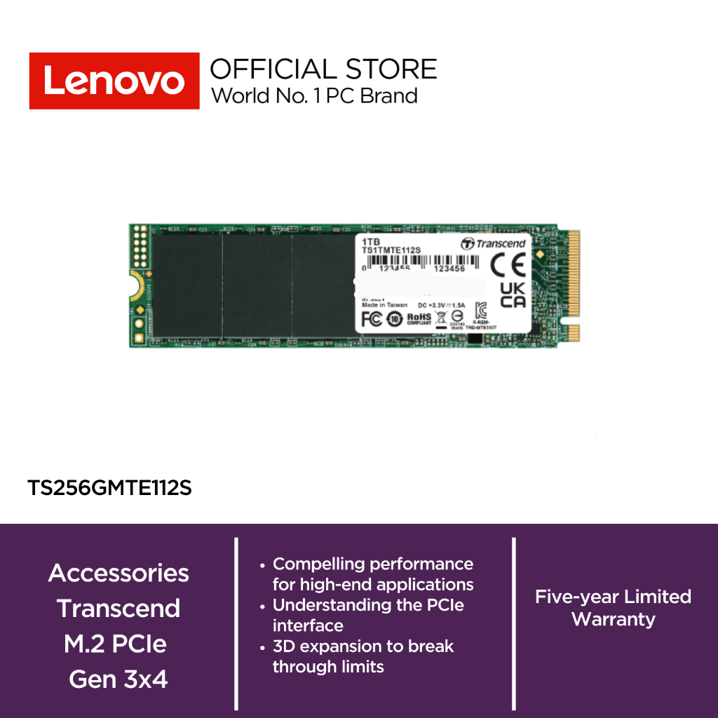 Jual Transcend Storage 256GB SSD M.2 2280 PCIe G3 x4 Single Side 3D TLC ...