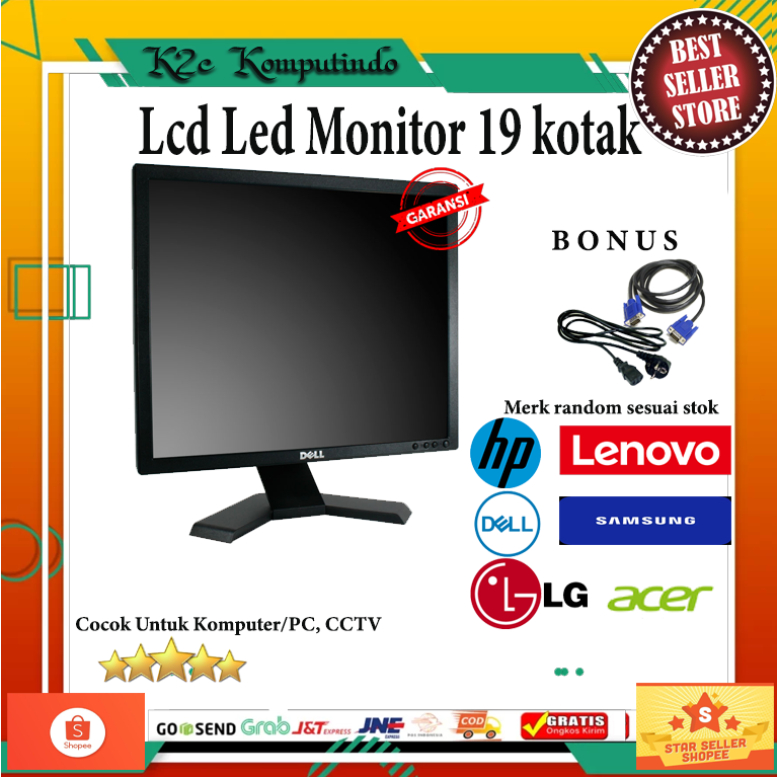 Jual Lcd monitor pc 19 square/kotak second mulus bergaransi | Shopee ...