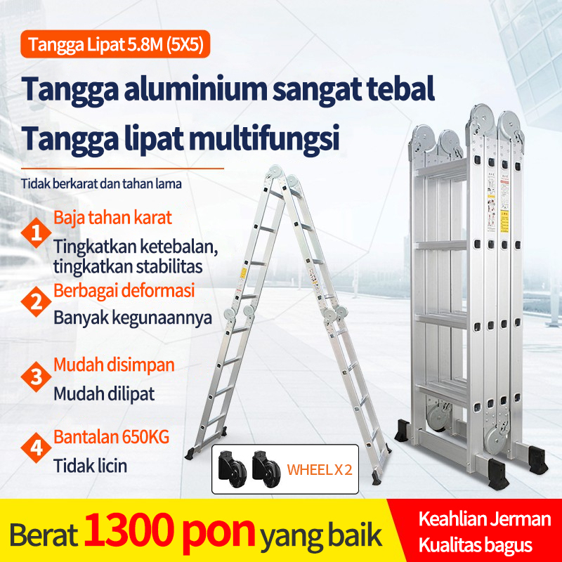 Jual LiVing Tangga Lipat 4.7M/5.8M Tangga Lipat Aluminium Tangga Lipat ...
