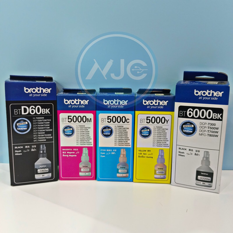 Jual TINTA BROTHER PRINTER BROTHER ORIGINAL BT D60BK / BT6000BK / BT5000 CYAN / BT5000 MAGENTA ...