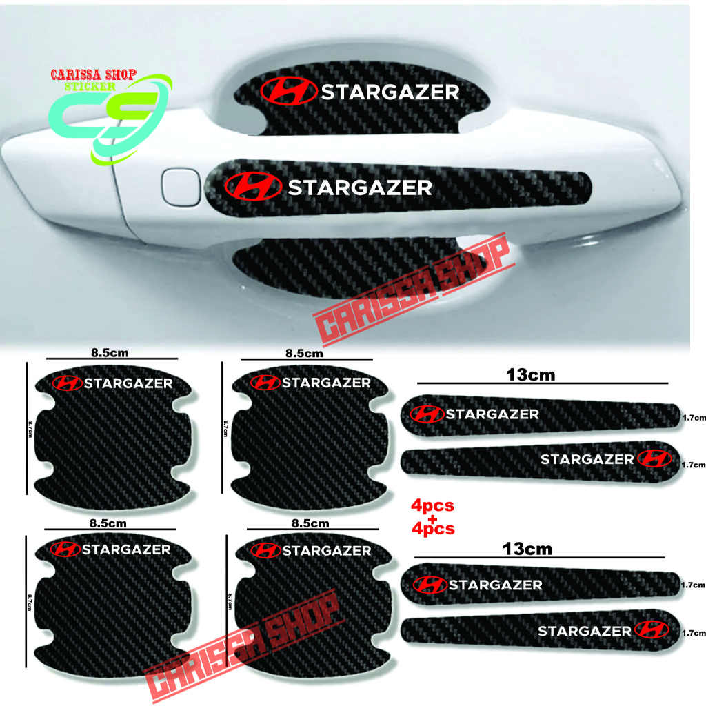 Jual Promo 8 pcs sticker karbon handle pintu mobil wuling sticker ...