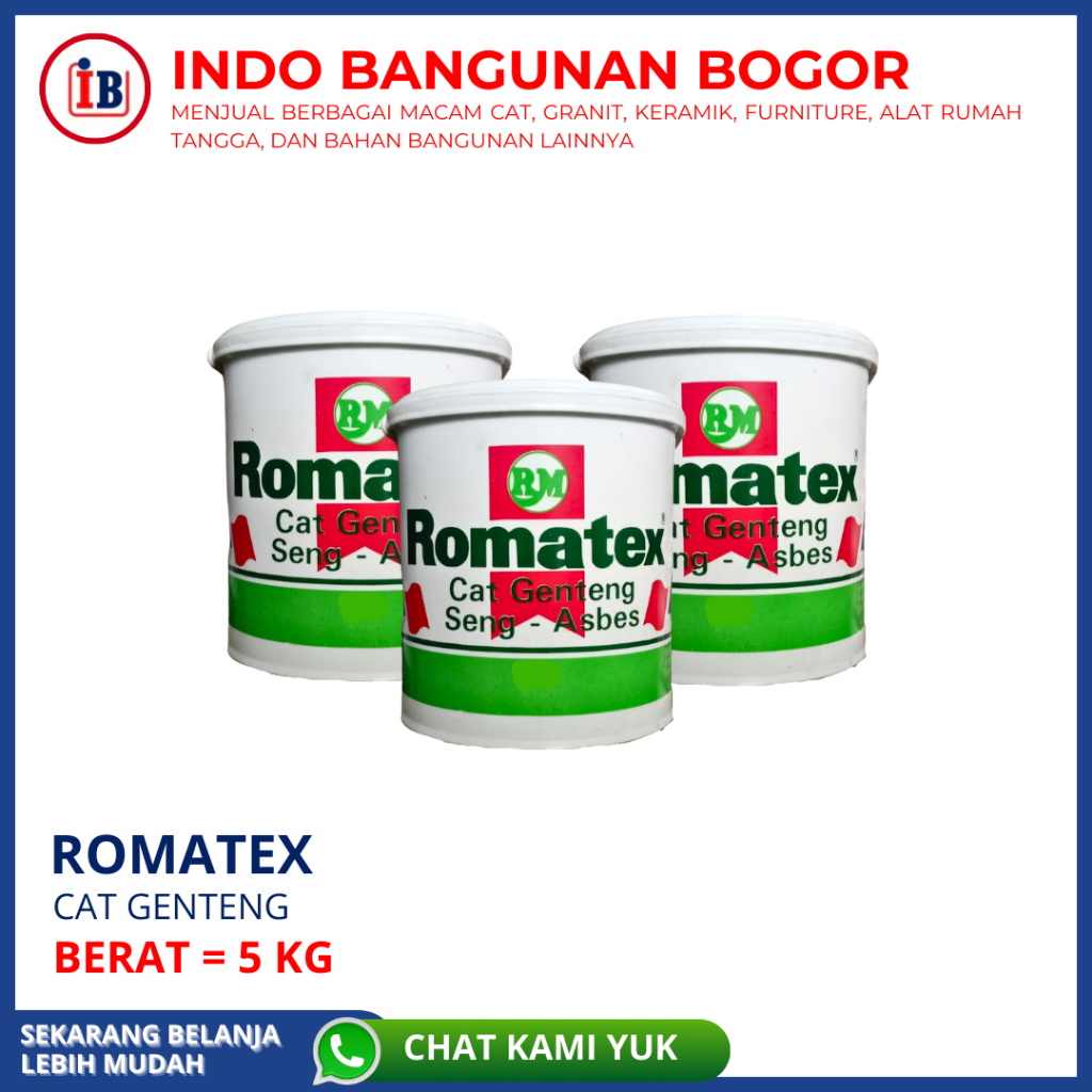 Jual ROMATEX CAT GENTENG GALON 5KG | Shopee Indonesia
