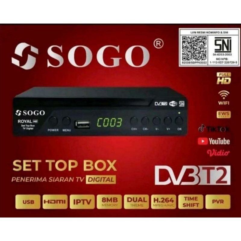 Jual SET TOP BOX SOGO Digital TV Receiver untuk LED DVBT2 | Shopee Indonesia