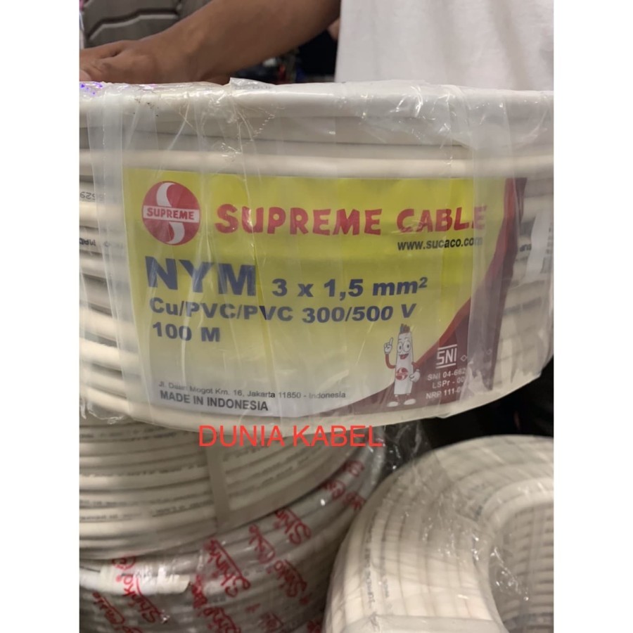 Jual Kabel Listrik Kawat / NYM Supreme 3X1.5 3X1,5 @100 Meter | Shopee Indonesia
