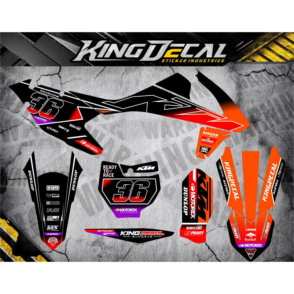 Jual DECAL KTM 250 2015-2017/KTM SIXDAY/KTM 85 DESAIN COSTUME 107B ...
