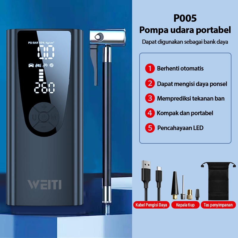 Jual pompa ban electric 10000mAh Dengan port pengisian USB, lampu LED ...