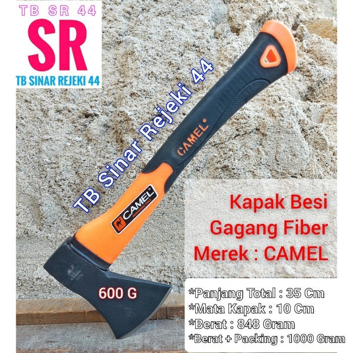 Jual KAPAK BESI GAGANG FIBER KARET KAMPAK AXE Mata 600 GRAM JUMBO CAMEL ...