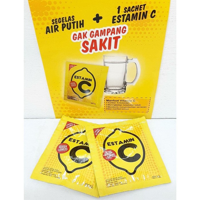 Jual ESTAMIN C TINGGI VITAMIN C RASA LEMON 1 BOX ISI 7 SACH (BONUS ...