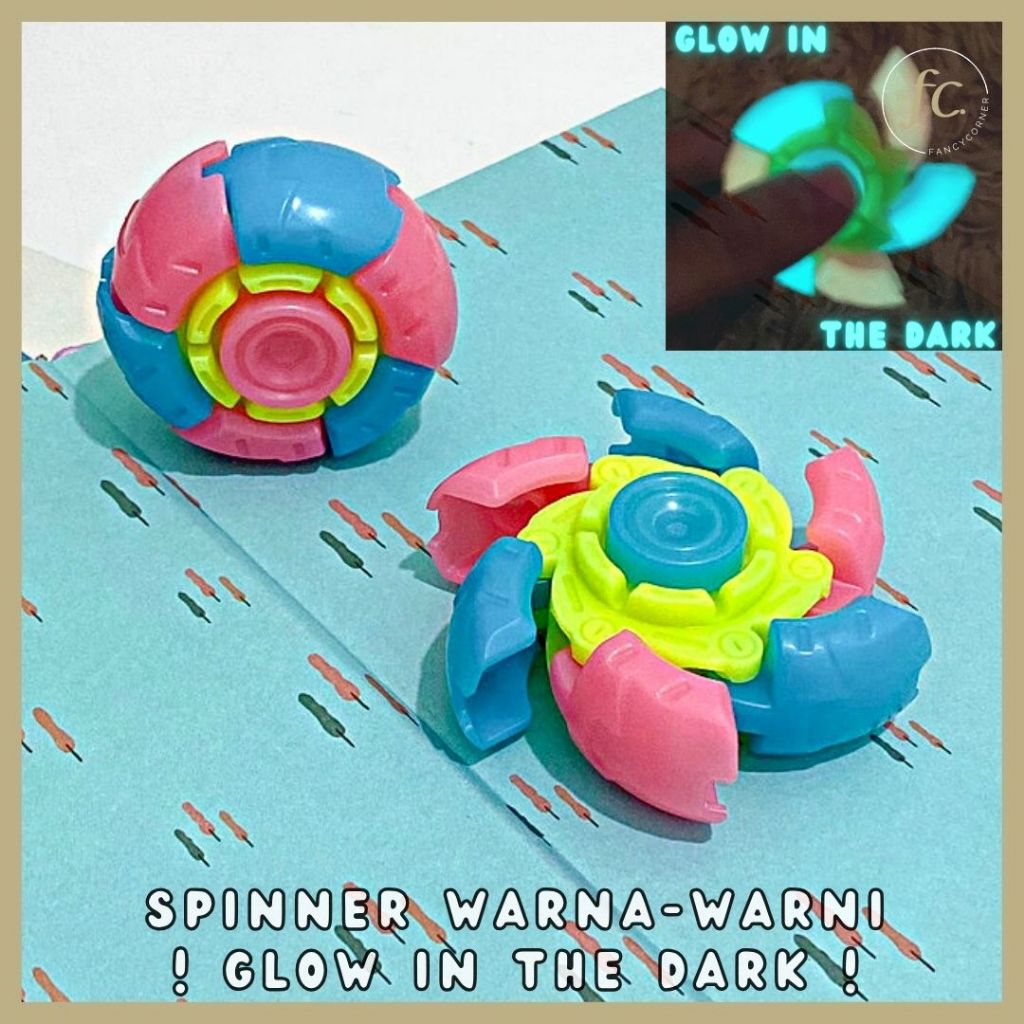 Jual Mainan Spinner Glow In The Dark Mini Plastik Ringan Anti Stress ...