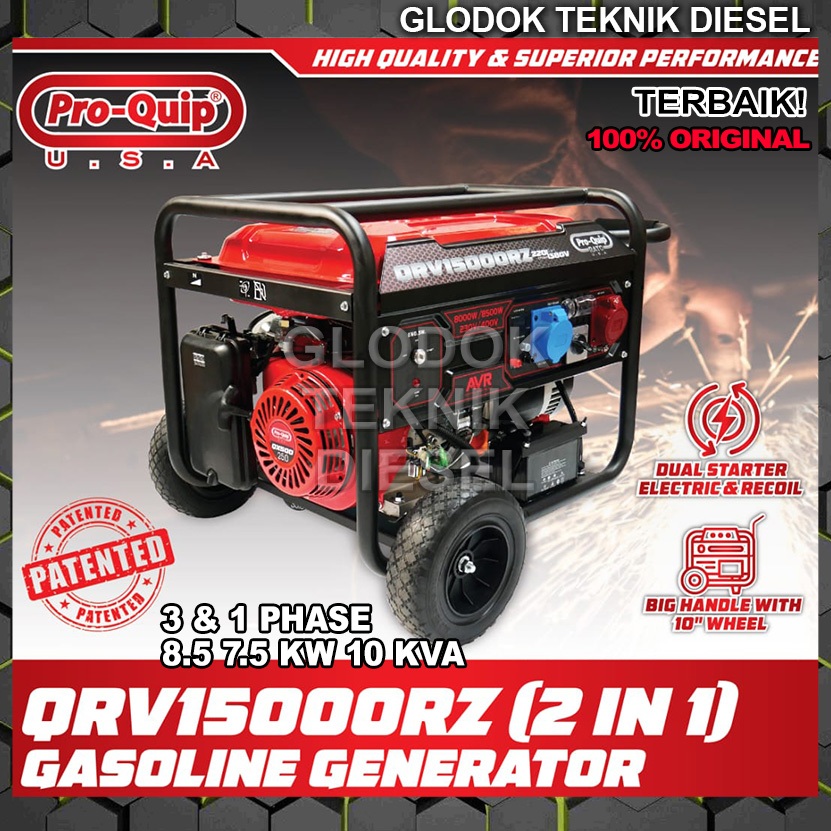 Jual Generator Bensin 8500 8000 Watt 10 KVA ProQuip 3 & 1 Phase QRV 15000 RZ 2 in 1 ORIGINAL ...