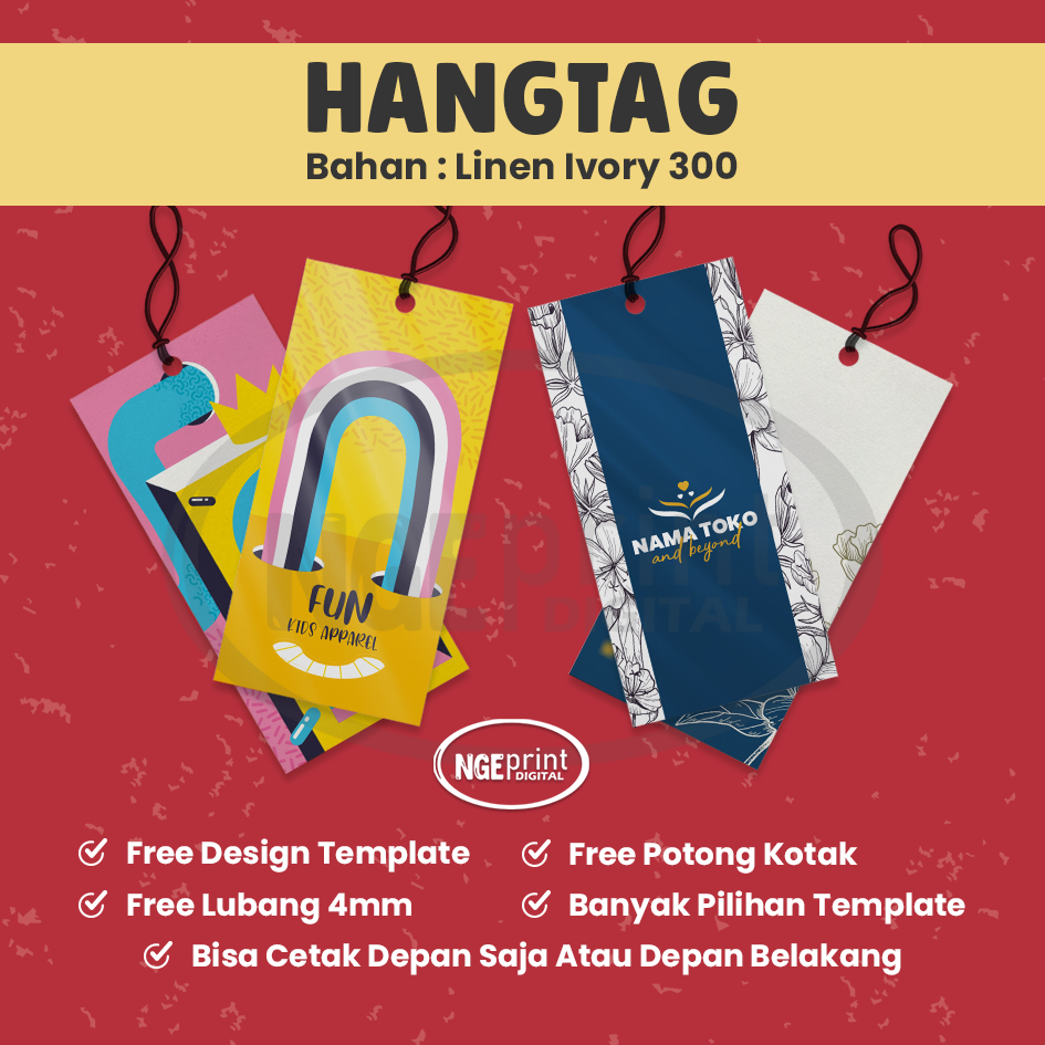 Jual Hang Tag [IVORY] / Hang Tag Label Baju / Hang Tag Bahan Ivory 300 ...
