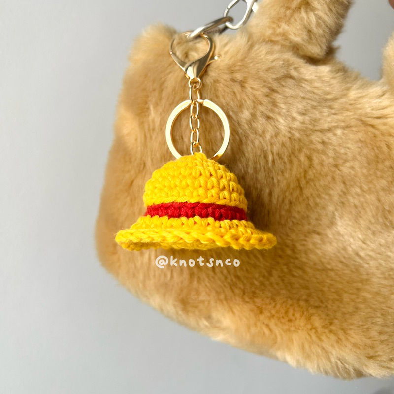 Jual One Piece Hat Keychain | Luffy Hat Keychain | Crochet Keychain ...