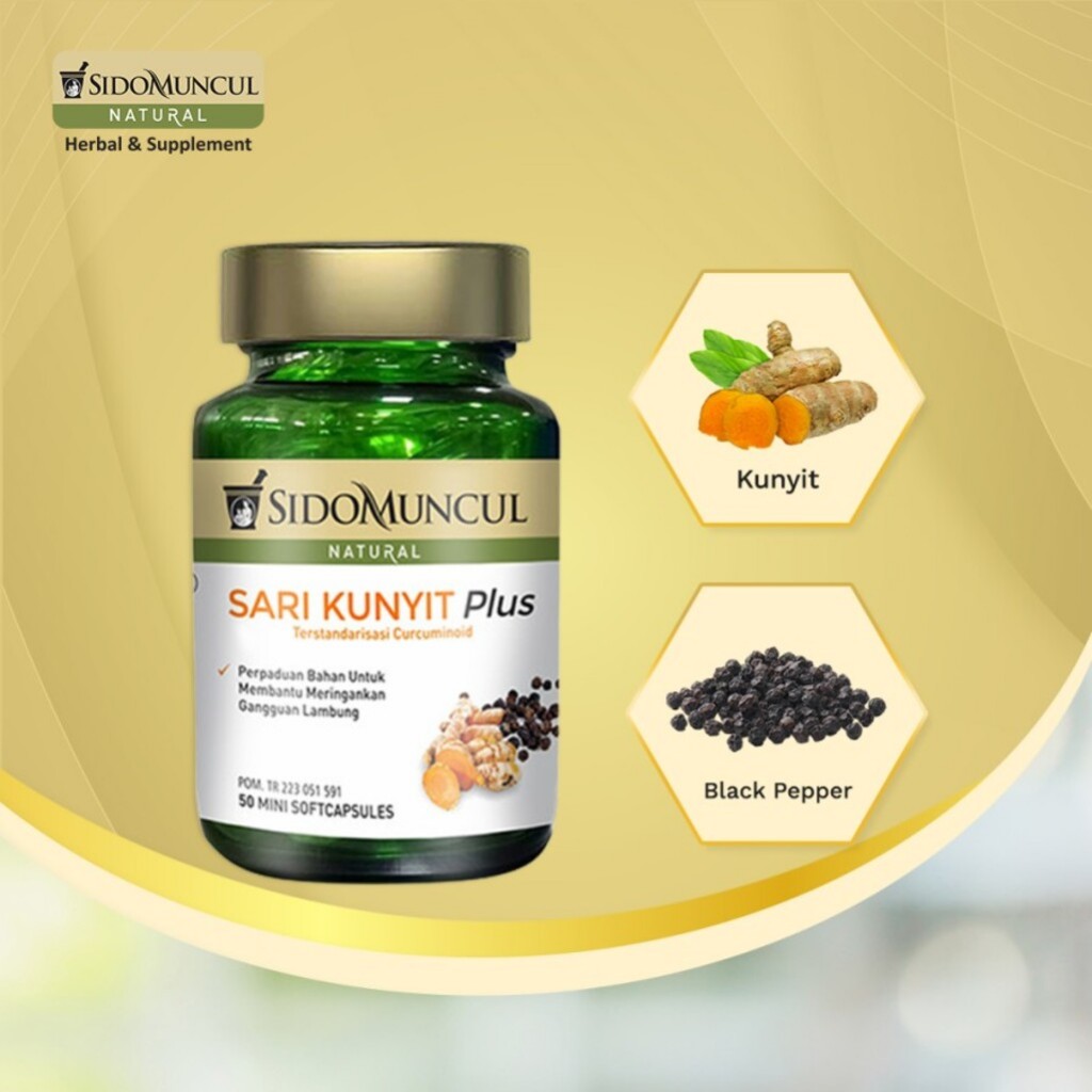 Jual Sido Muncul Natural Sari Kunyit Plus Soft Capsule 50 Kapsul ...