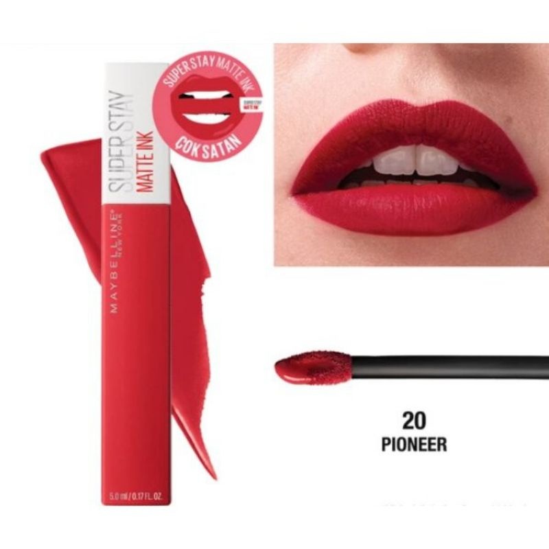 Jual Maybelline Superstay Matte Ink Liquid Matte Lipstick 20 pioneer | Original | Shopee Indonesia