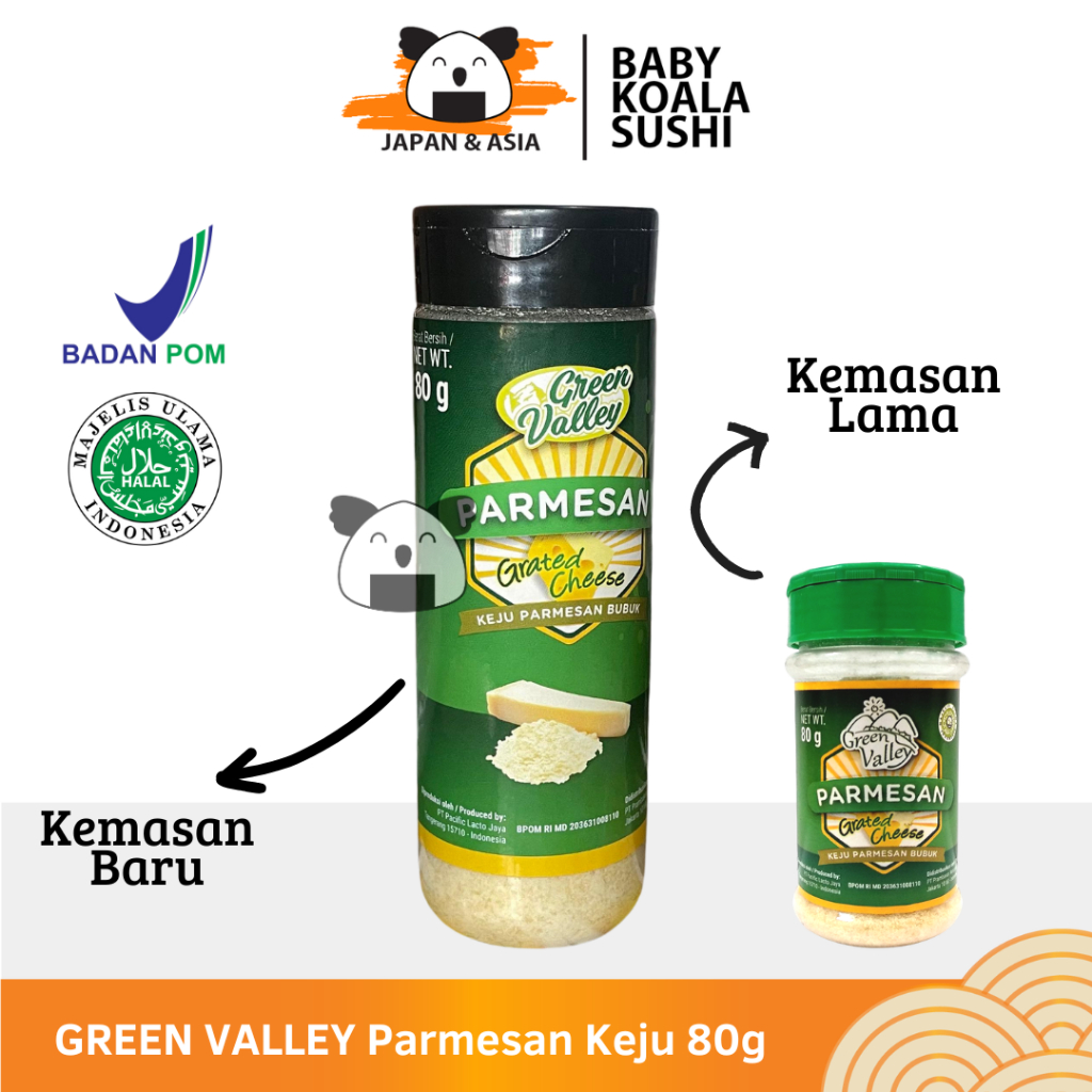 Jual GREEN VALLEY Keju Parmesan Cheese 80 g Halal | Keju Parmesan Bubuk ...