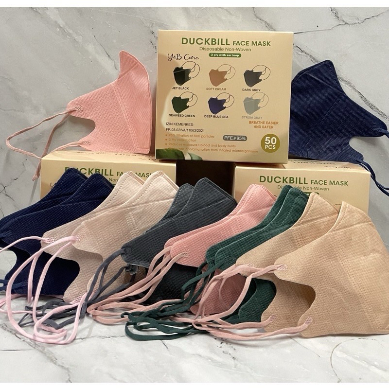 Jual MASKER DUCKBILL HIJAB HEADLOOP / DUCKBILL HIJAB (50pcs) | Shopee ...