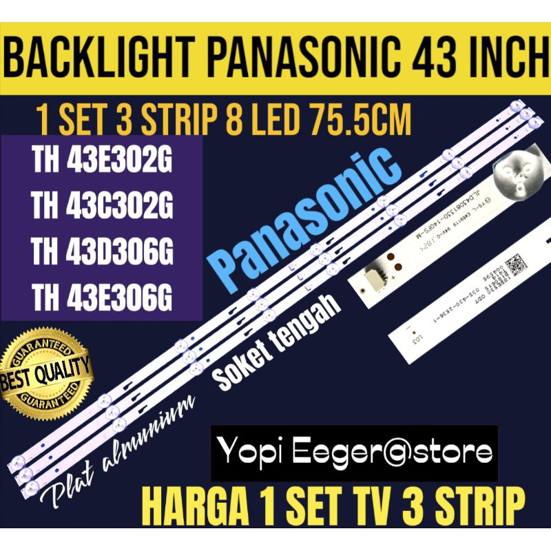 Jual BACKLIGHT TV LCD LED PANASONIC 43 INCH TH43E302G- TH43E306G ...