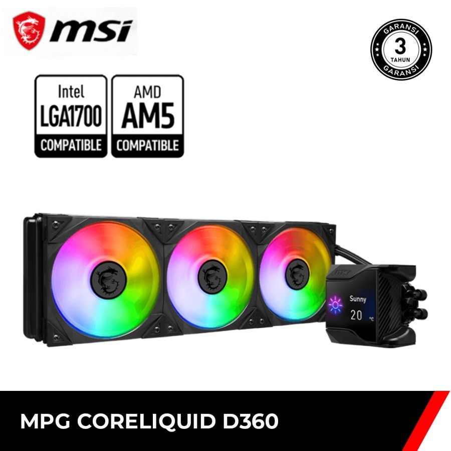 Jual MSI MPG CORELIQUID D360 ARGB 360mm with LCD Screen - Liquid CPU ...