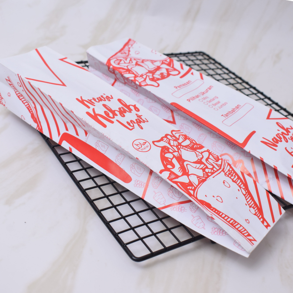 Jual Kemasan Kebab Kertas Merah isi 100 pcs Bungkus Kebab | Shopee ...