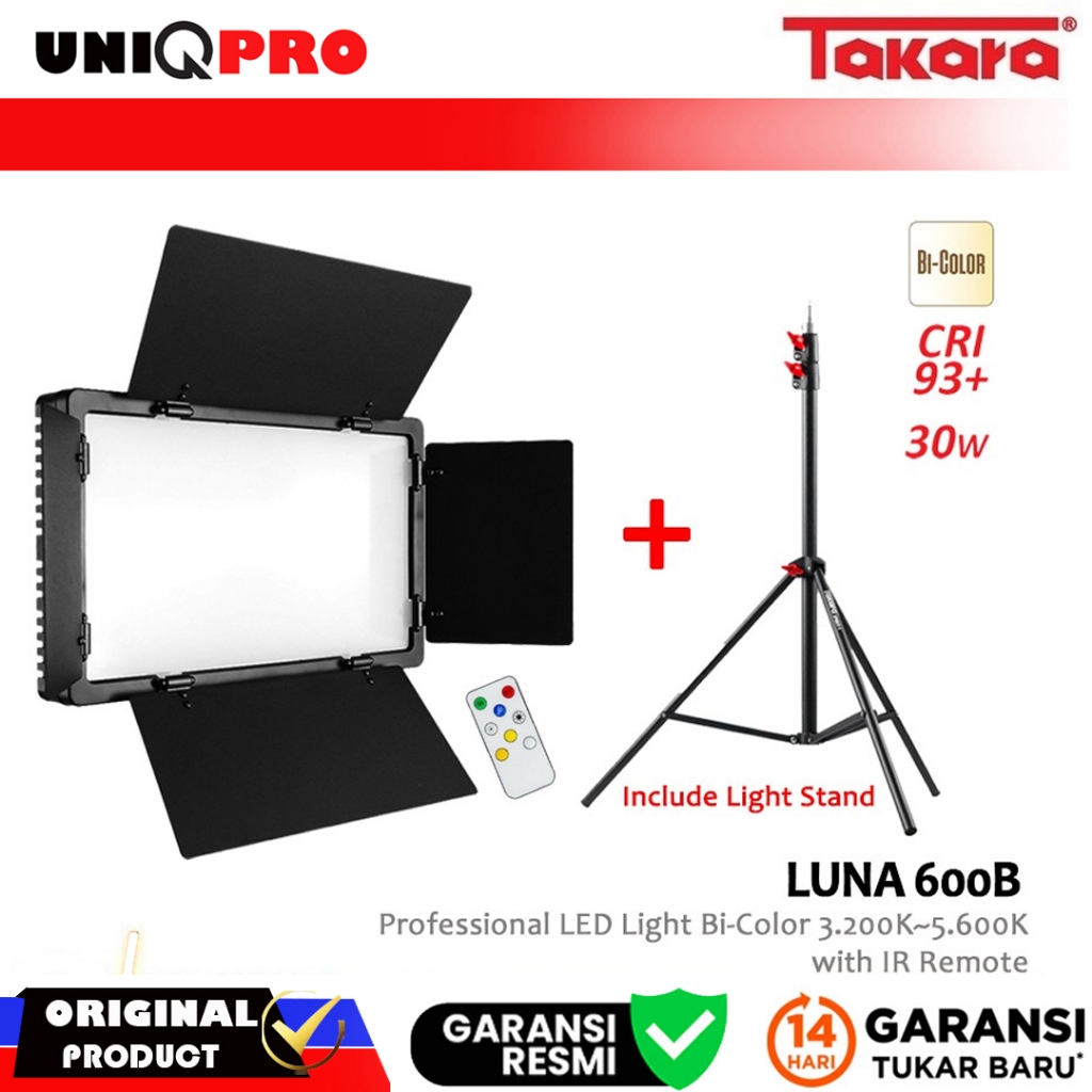 Jual Takara LUNA 600B Bi-Color 3200K-5600K Lampu Video Studio LED Light Studio | Shopee Indonesia