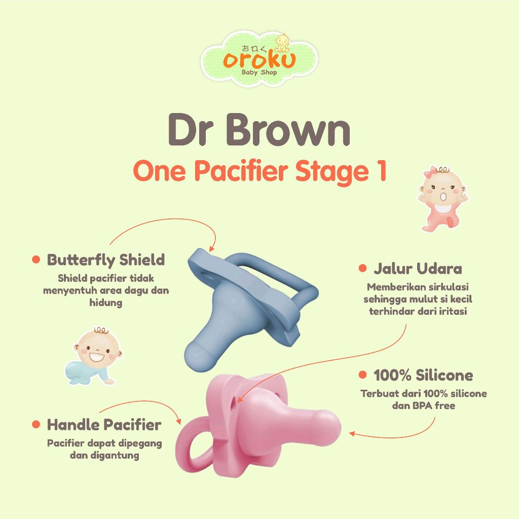Jual DR BROWN ONE PACIFIER STAGE 1 / PACIFIER / DR BROWN | Shopee Indonesia