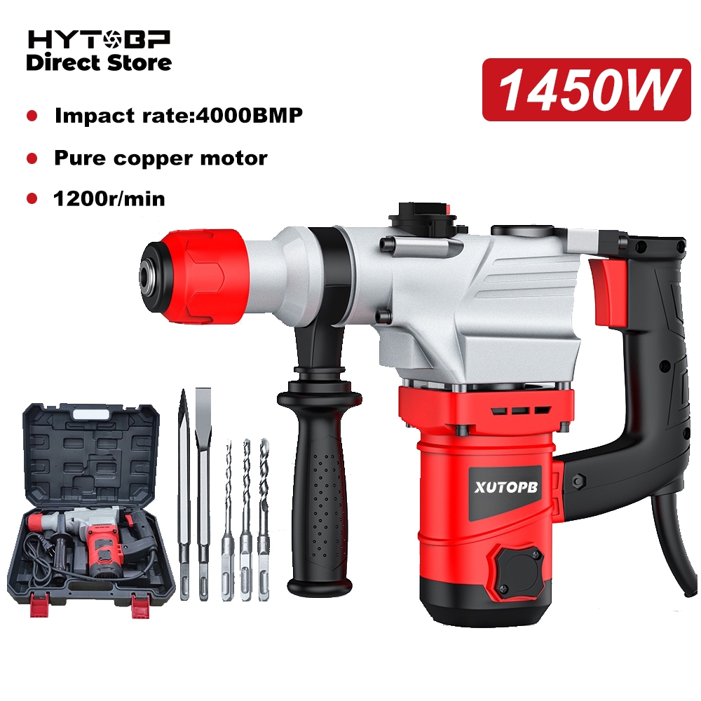 Jual HYTOBP Gratis 5 Buah Mata Bor 1450W Palu Putar Bor Chipping Gun ...
