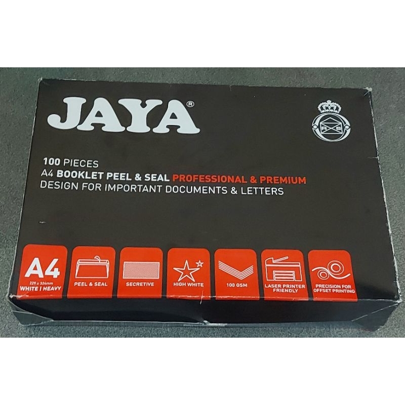 Jual (20 lembar) Jaya Amplop A4 Putih 100 GSM + Lem/Amplop berperekat ...