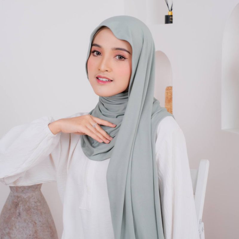 Jual AURELLIE Pashmina Jersey Premium Meleyot by Dastore Hijab | Shopee Indonesia