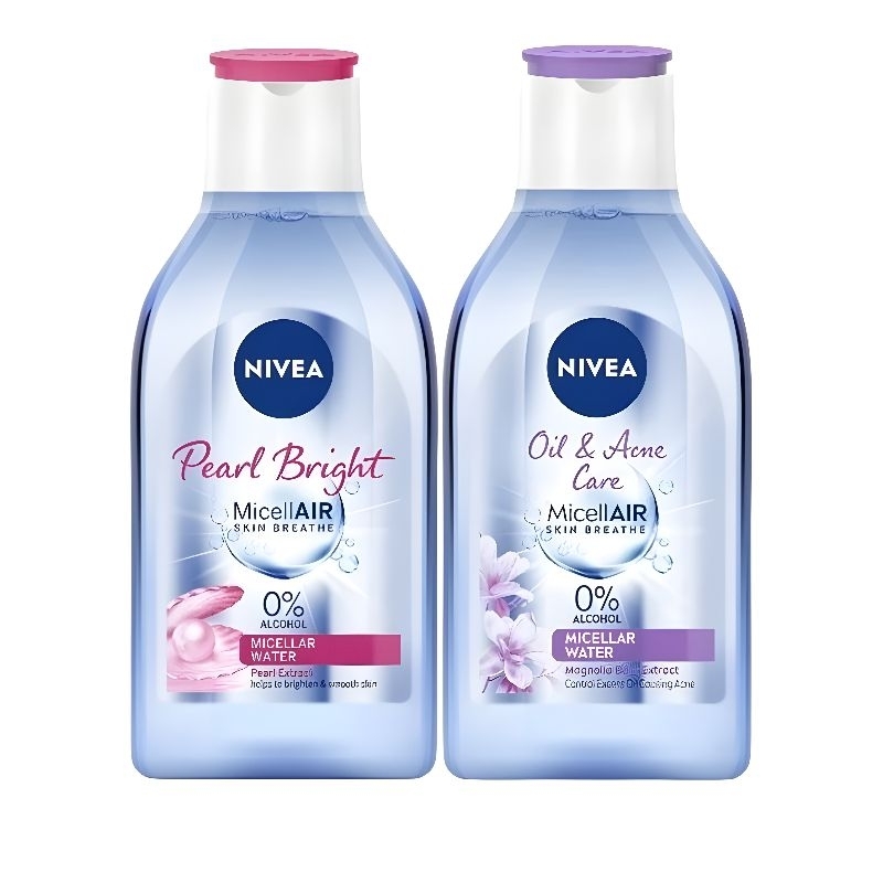 Jual NIVEA Micellar Water 400ml MicellAir Pearl Bright | Oil & Acne 400 ...
