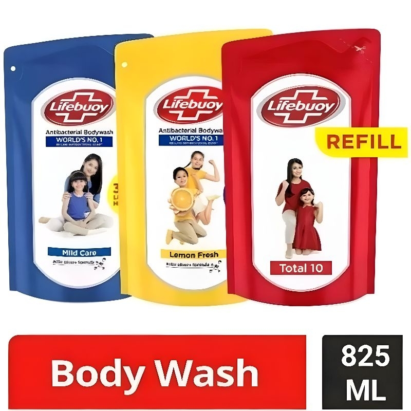 Jual Lifebuoy Sabun Mandi Cair 825 ml All Varian Merah kuning Biru 825ml New Kemasan Refill ...
