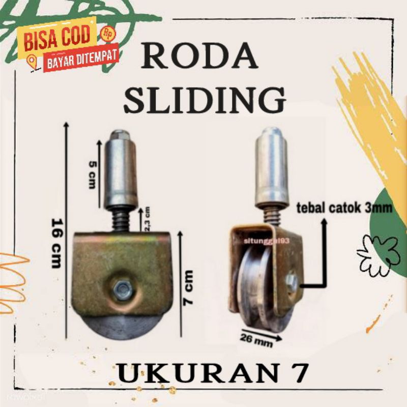Jual Roda pagar sliding sleding super besi ukuran 7 cm | Shopee Indonesia