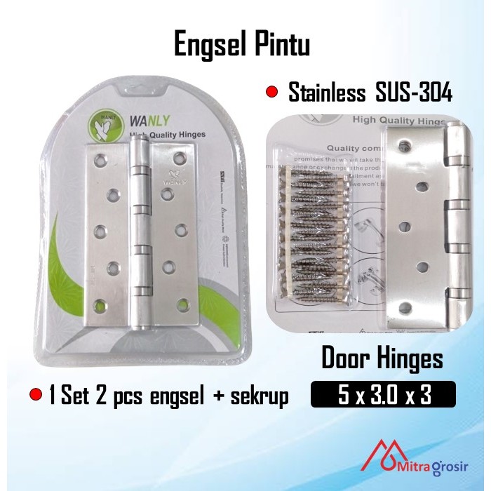 Jual Engsel Pintu Tebal Stainless Steel SUS-304 5 Inch / Engsel Pintu ...