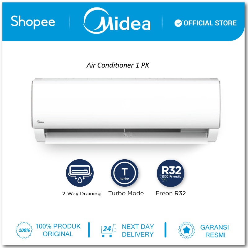 Jual Midea AC Standard 1 PK R32 Series MSAF-09CRN2X (Unit Indoor ...