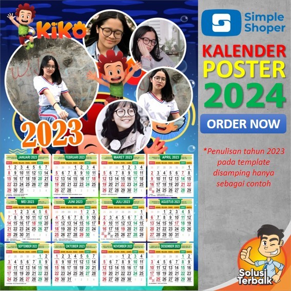 Jual Kalender Poster Tahunan 1 Lembar - Kalender 2024 | Shopee Indonesia