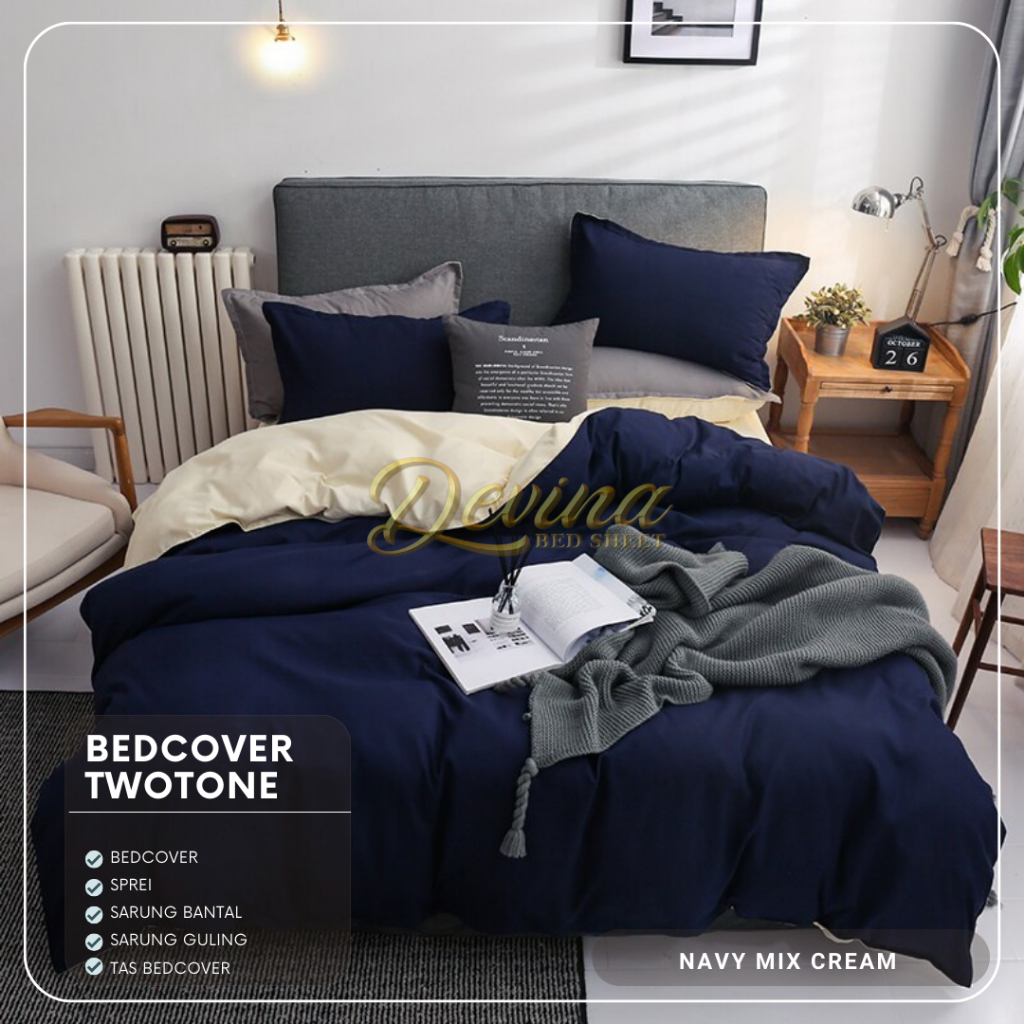 Jual Bedcover Set Two Tone Polos Selimut Bolak Balik ( Kombinasi Dua ...