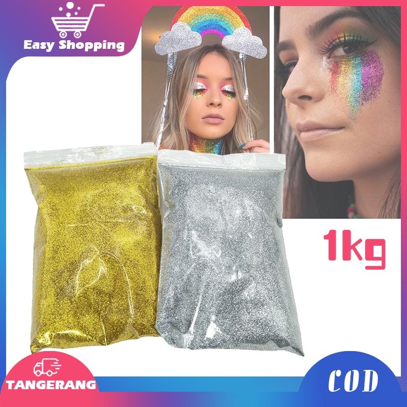 Jual 1000g Glitter Gold Serbuk Emas Multifungsi Gliter Bubuk Hiasan ...