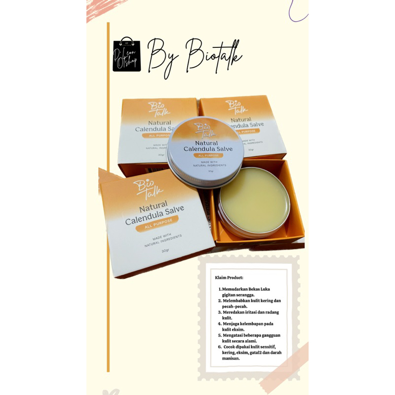 Jual New Biotalk Calendula salve for dry skin/eksim/meredakan gatal ...
