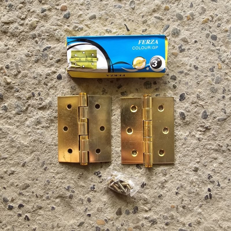 Jual Engsel Jendela 4 inch FERZA Engsel Pintu 4"X1.2mm (Kuning ...