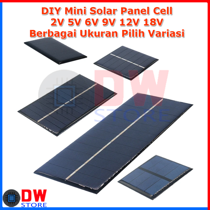 Jual DIY Modul Mini Solar Panel Surya 2V 5V 6V 9V 12V 18V Berbagai ...