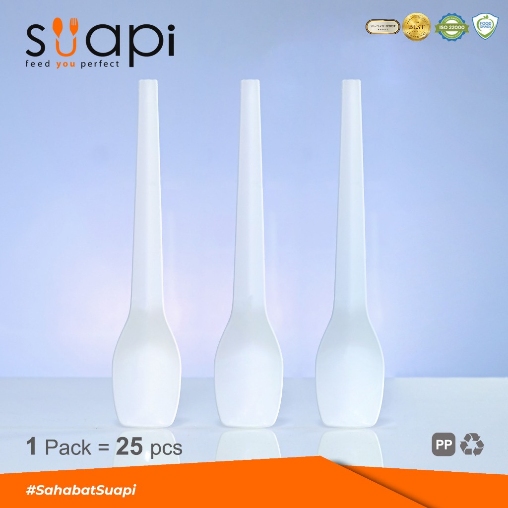 Jual [25pcs] SUAPI PP Sendok Dessert Plastik WARNA / Sendok Makan ...