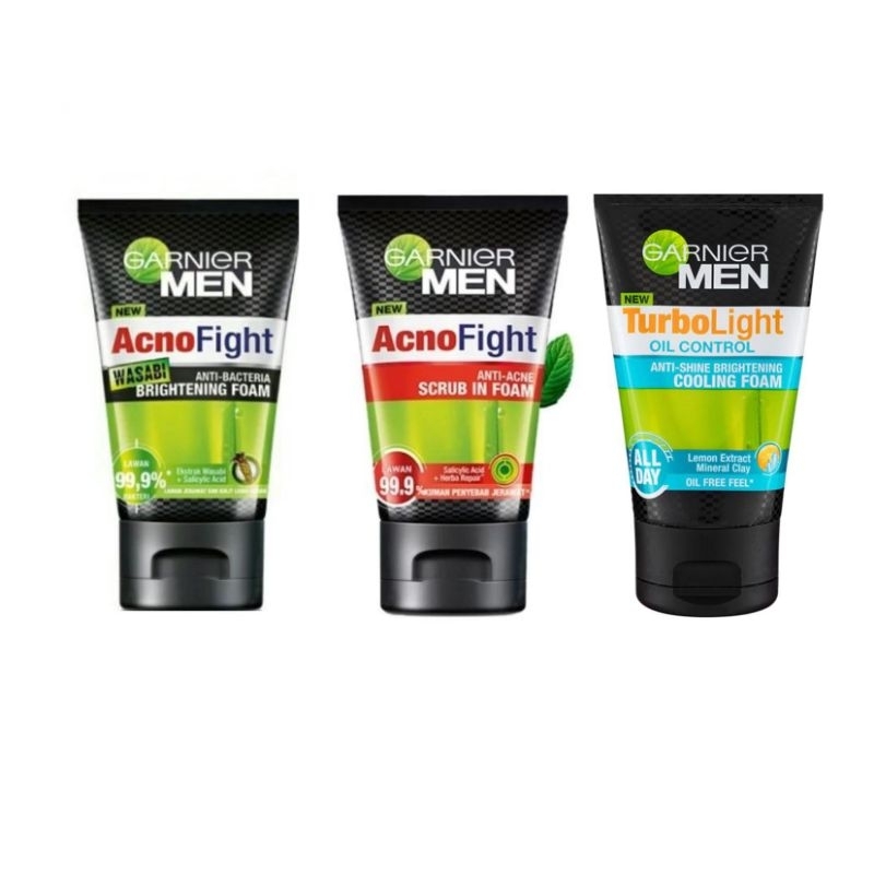 Jual Garnier Men Acno Fight Wasabi || Scrub || Oil Control Foam Pria 100 Ml | Shopee Indonesia