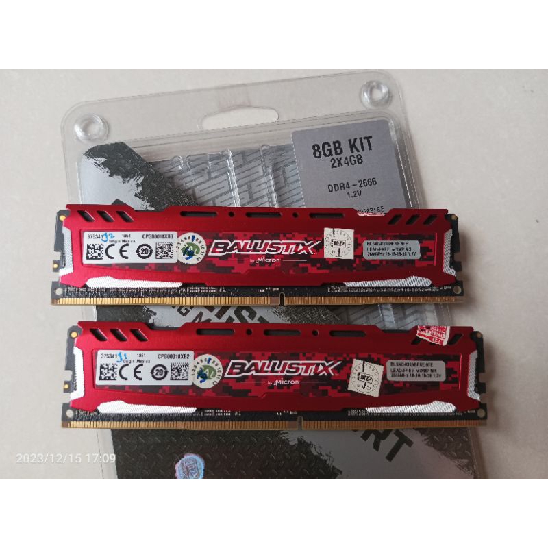 Jual RAM Memory Micron Ballistix 8GB Kit (2x4GB) DDR4 Dual Channel ...