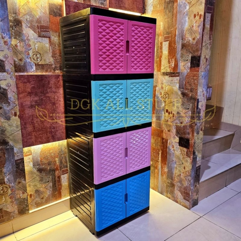 Jual Lemari Baju Pakaian Mini Kecil 4 EMPAT SUSUN TINGKAT 3 TIGA SUSUN ...