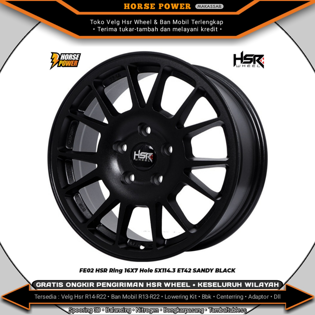 Jual Velg Mobil R16 • Hsr Fe02 • Untuk Mobil 5 Baut Roda • Single Pcd 5x114.3 • Innova / Ertiga ...