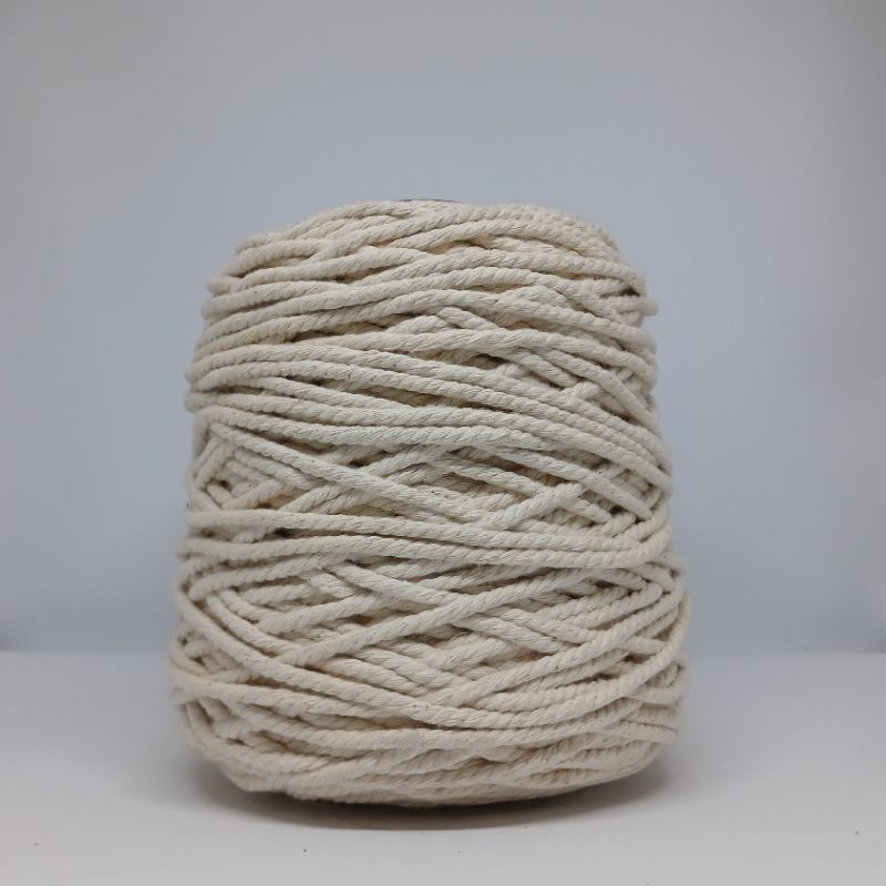 Jual Benang Katun Macrame Beige 4mm 3ply 1kg | Shopee Indonesia