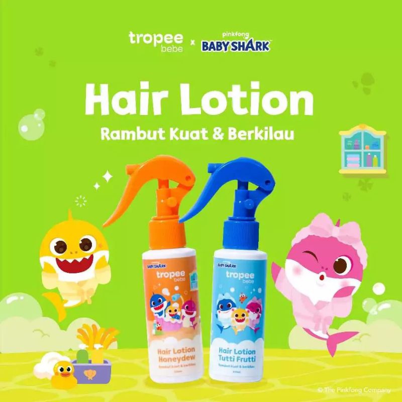 Jual Tropee bebe x pinkpong baby shark hair lotion | Shopee Indonesia