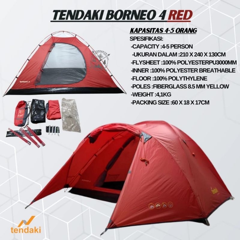 Jual Tendaki Borneo 4 Double Layer - Tenda Camping Borneo 4 Tendaki ...