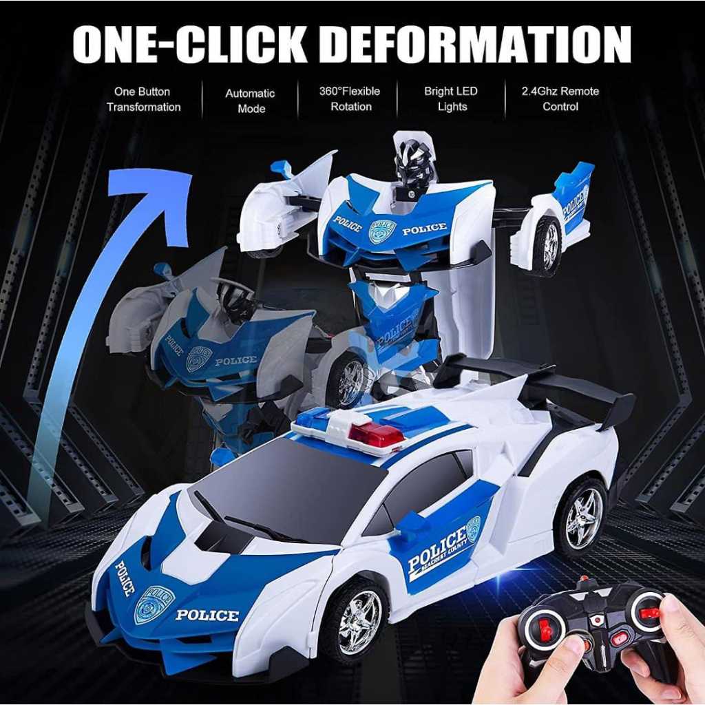 Jual One click deformation Rc Transformer Mobil Remote Control Polisi 1 ...